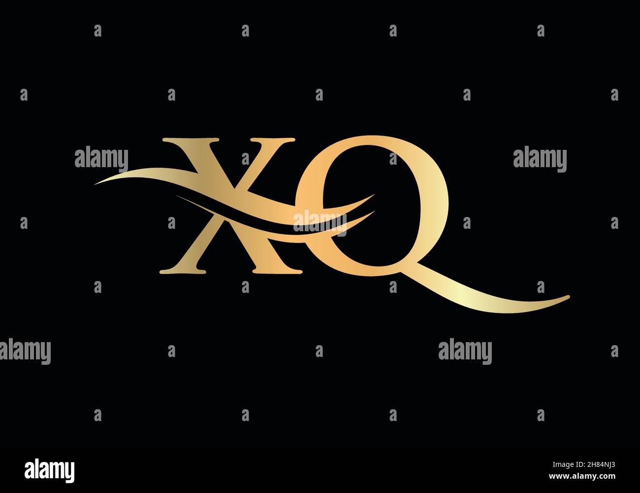 Water Wave XQ Logo Vector. Swoosh Letter XQ Logo Design for business ...
