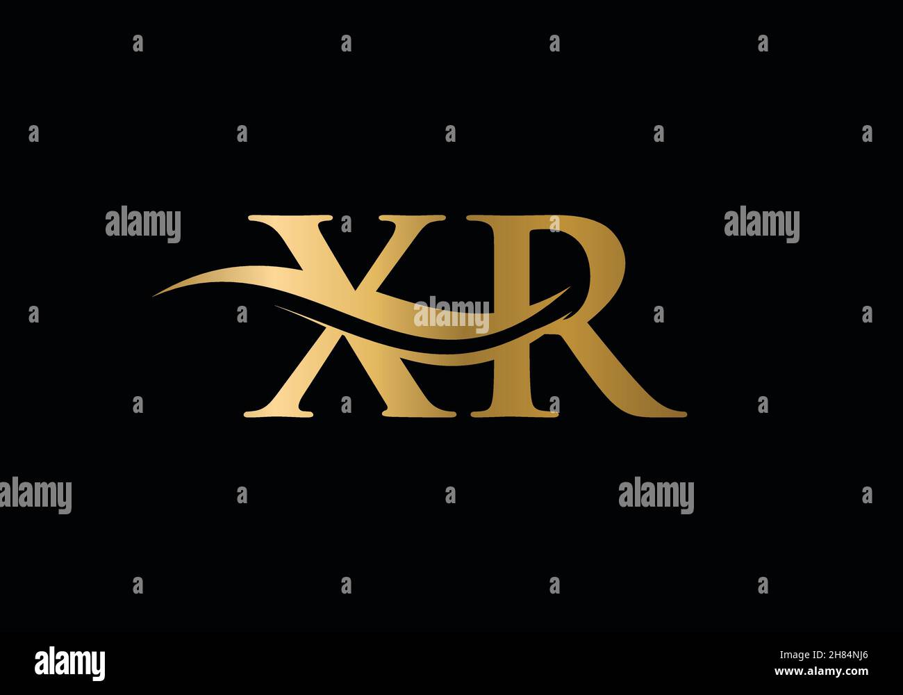 Swoosh Letter XR Logo Design for business and company identity. Water ...