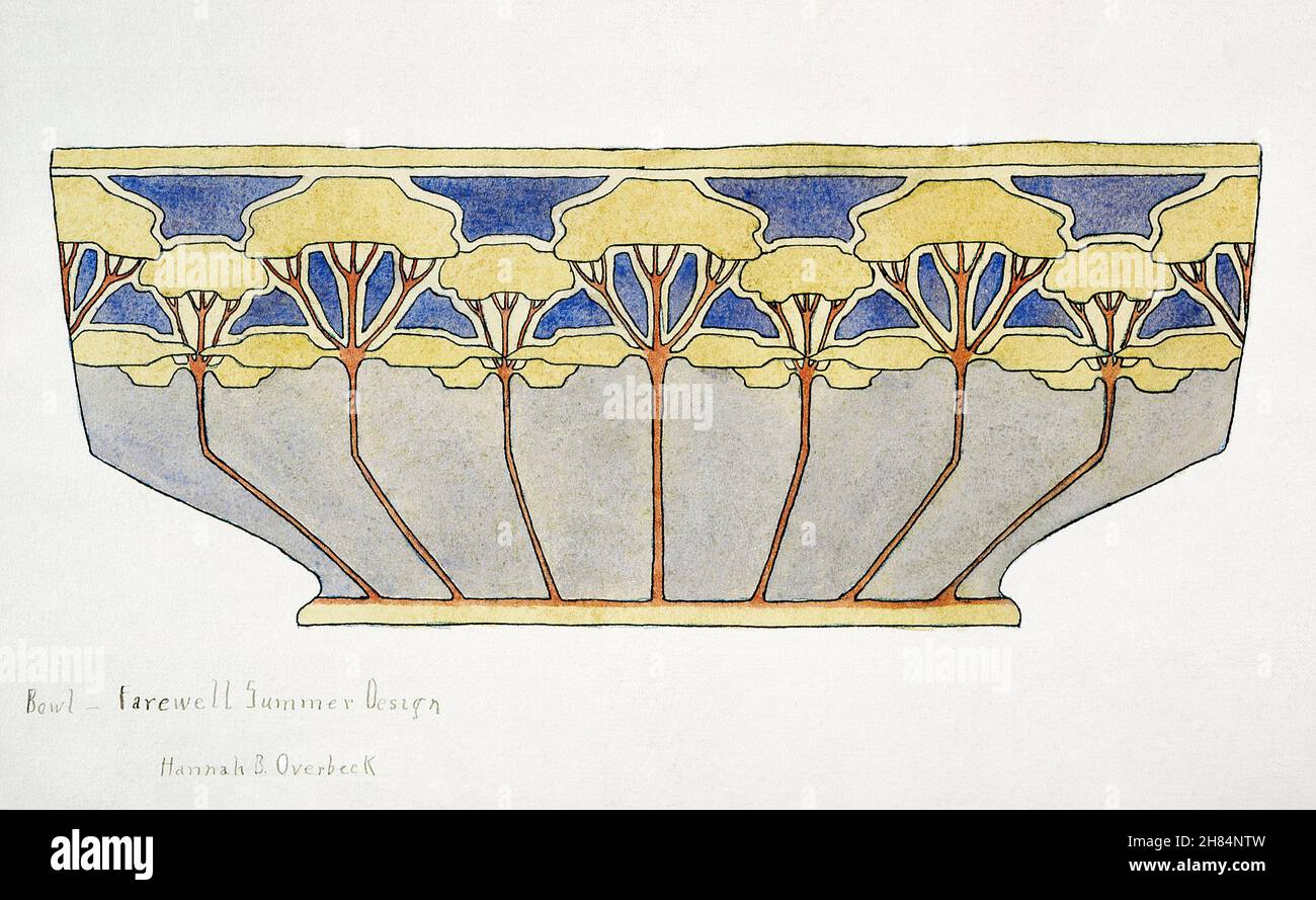 Bowl 'Farewell Summer' Design (1915) by Hannah Borger Overbeck ...