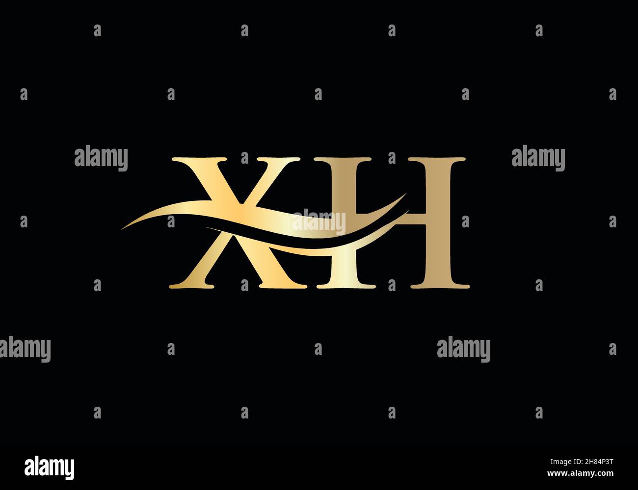 Initial monogram letter XH logo design Vector. XH letter logo design ...