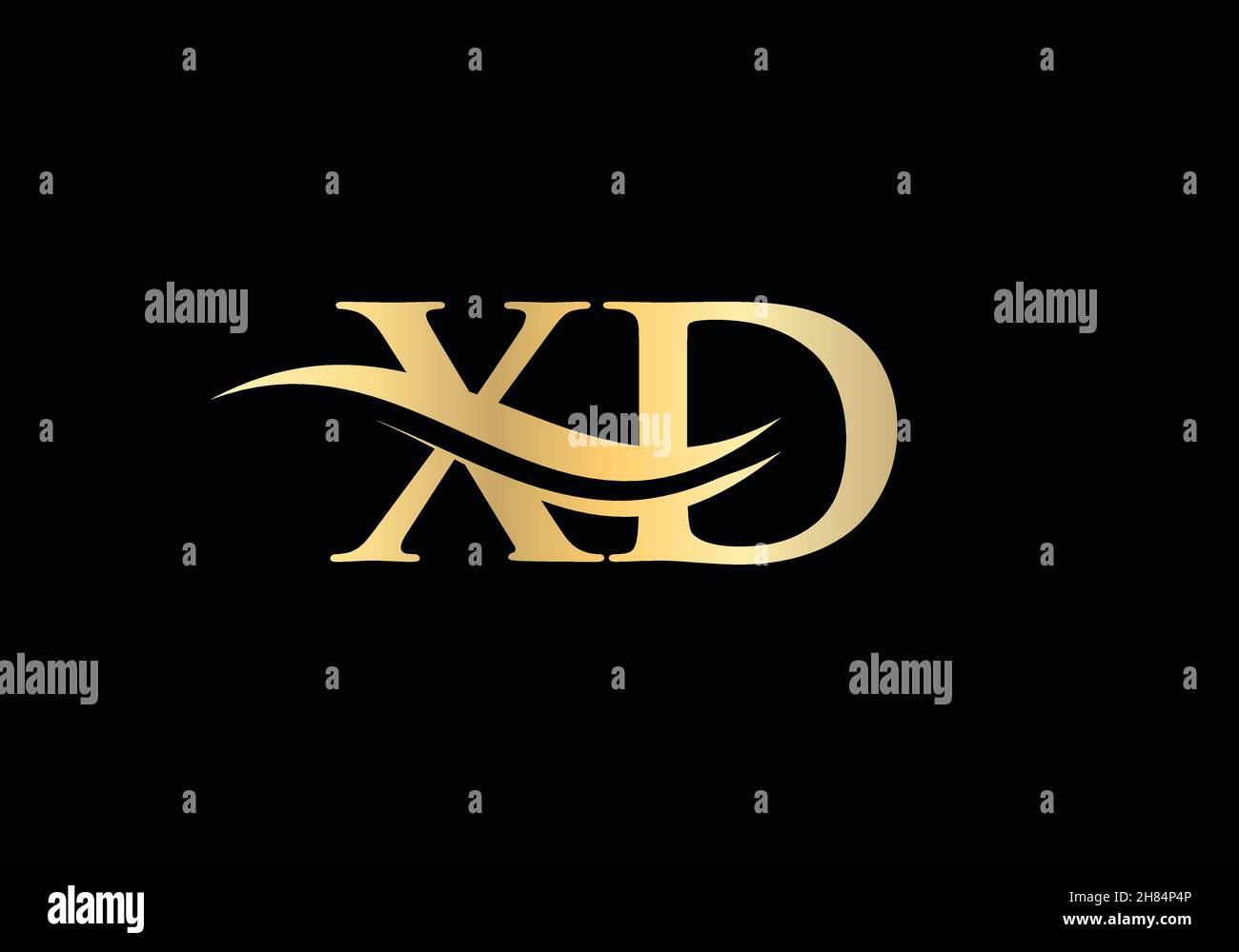 Gold XD letter logo design. XD logo design with creative and modern ...