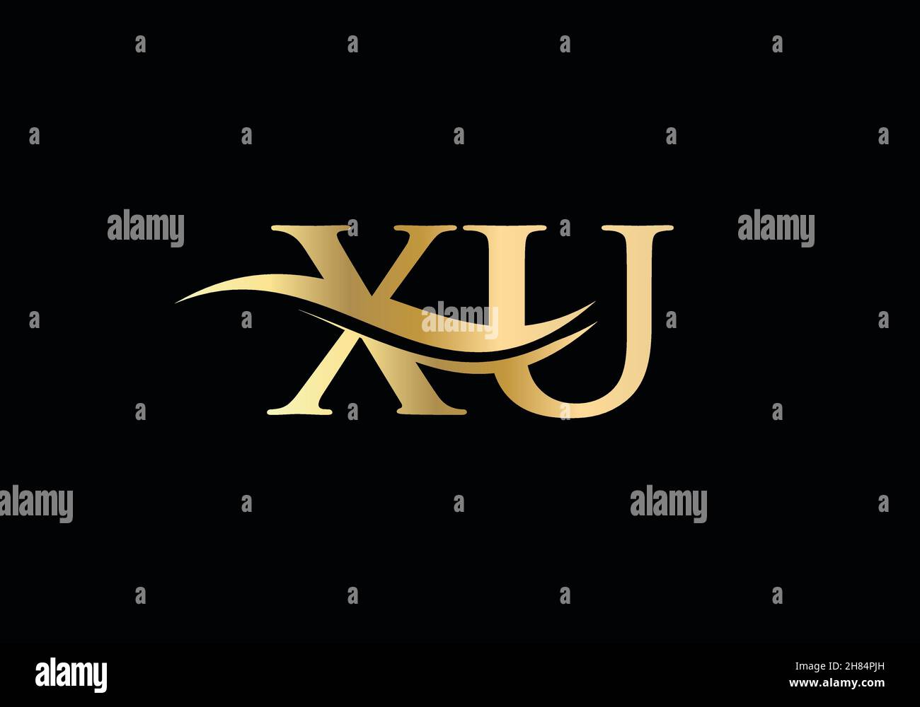 Modern XU logotype for luxury branding. Initial XU letter business logo ...