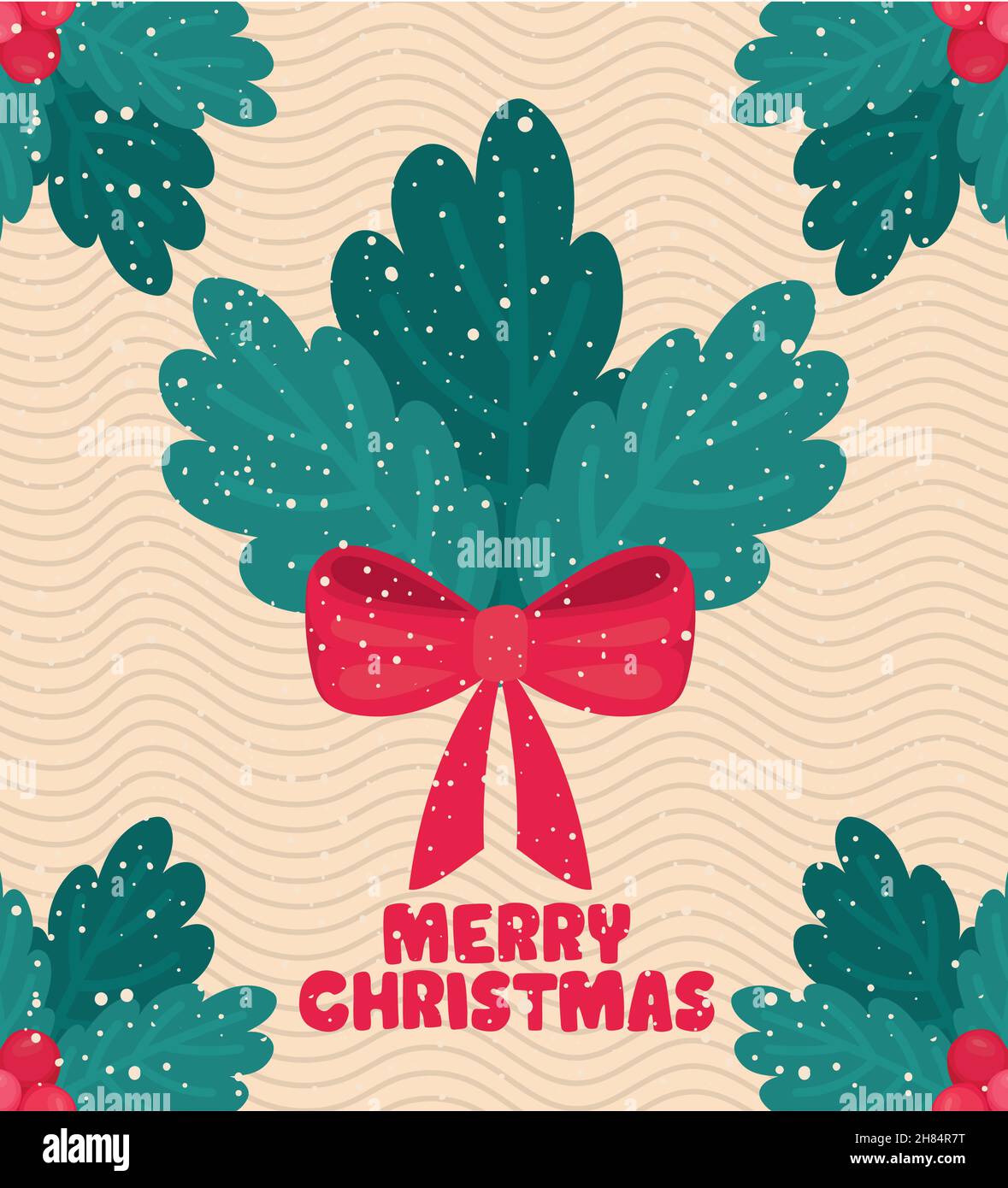 merry christmas poster with mistletoe Stock Vector Image & Art - Alamy