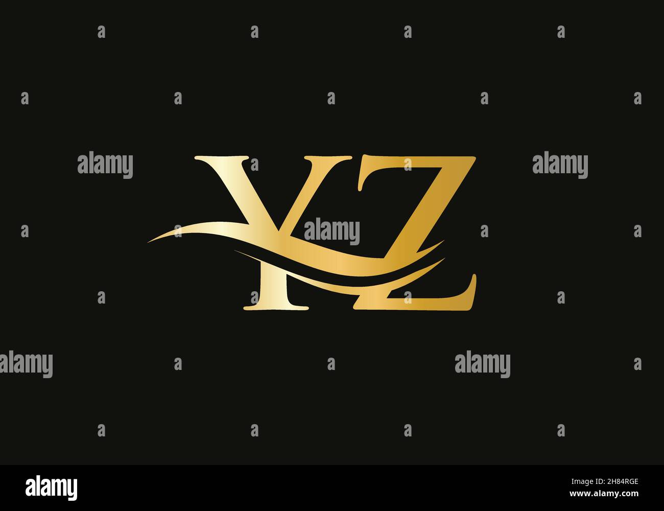 Modern YZ logotype for luxury branding. Initial YZ letter business logo ...
