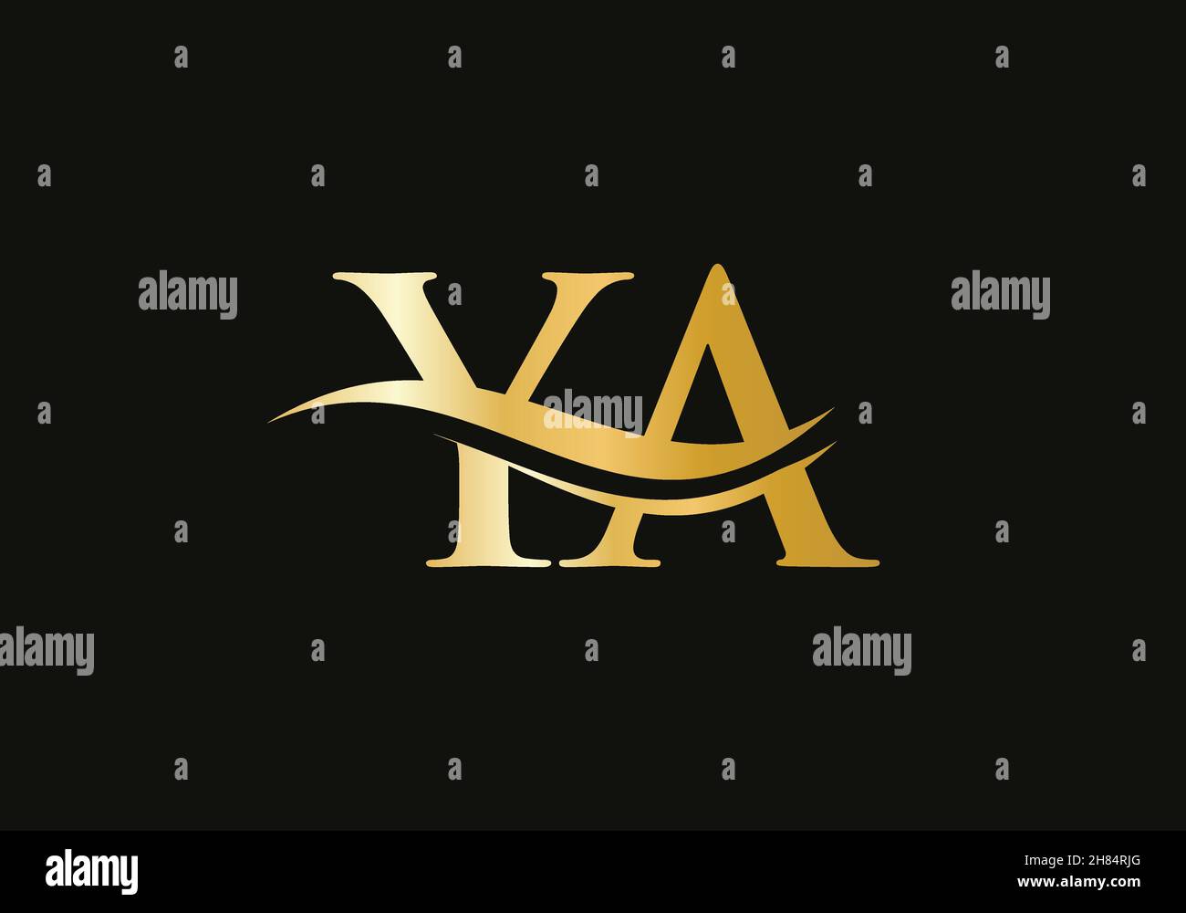 Initial YA letter linked logo vector template. Swoosh letter YA logo ...