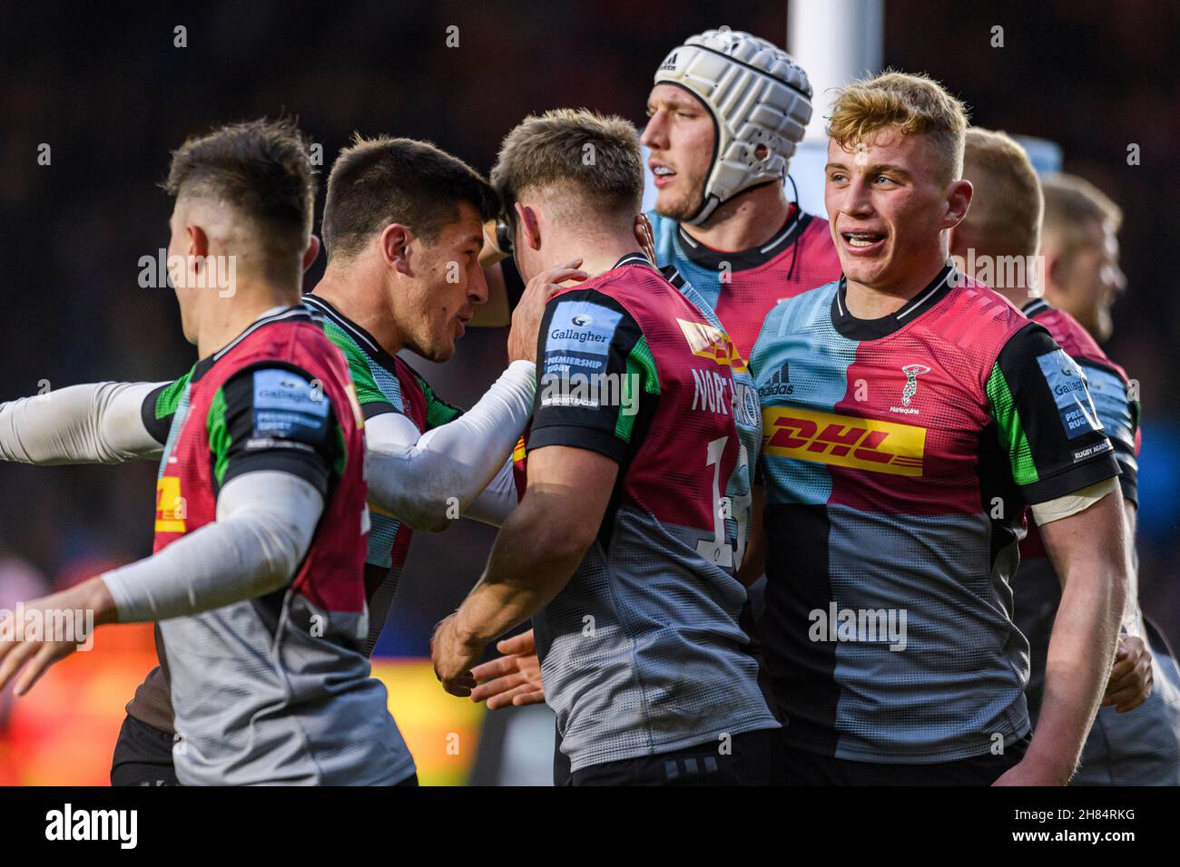 LONDON, UNITED KINGDOM. 27th, Nov 2021. Luke Northmore of Harlequins ...