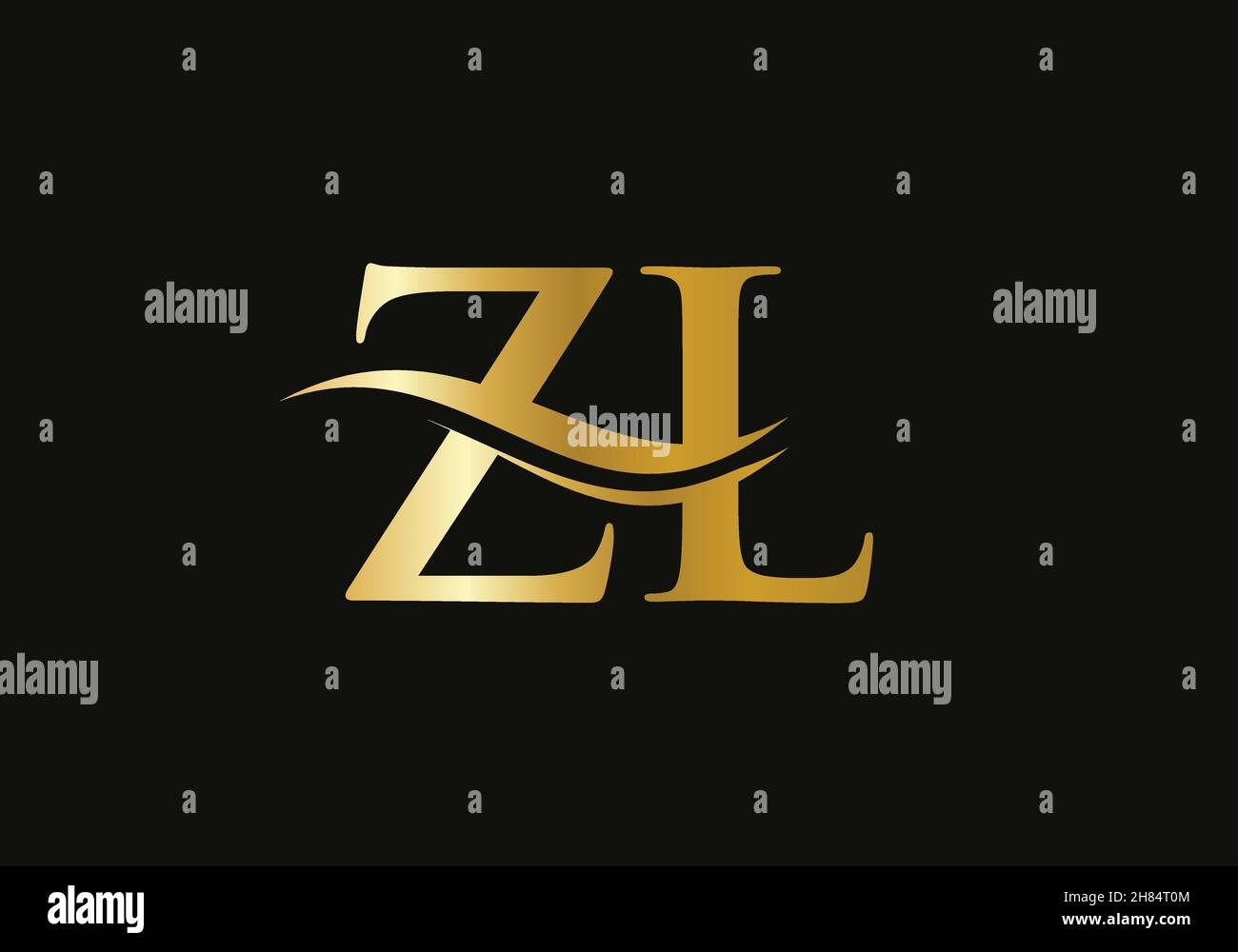 Creative ZL letter with luxury concept. Modern ZL Logo Design for ...
