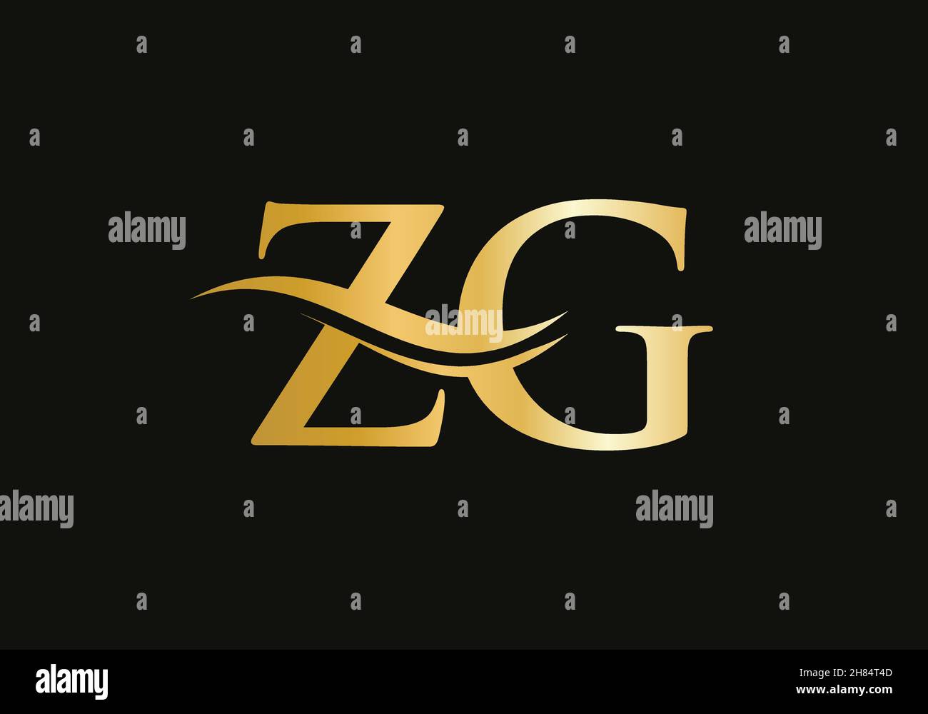 Initial linked letter ZG logo design. Modern letter ZG logo design ...