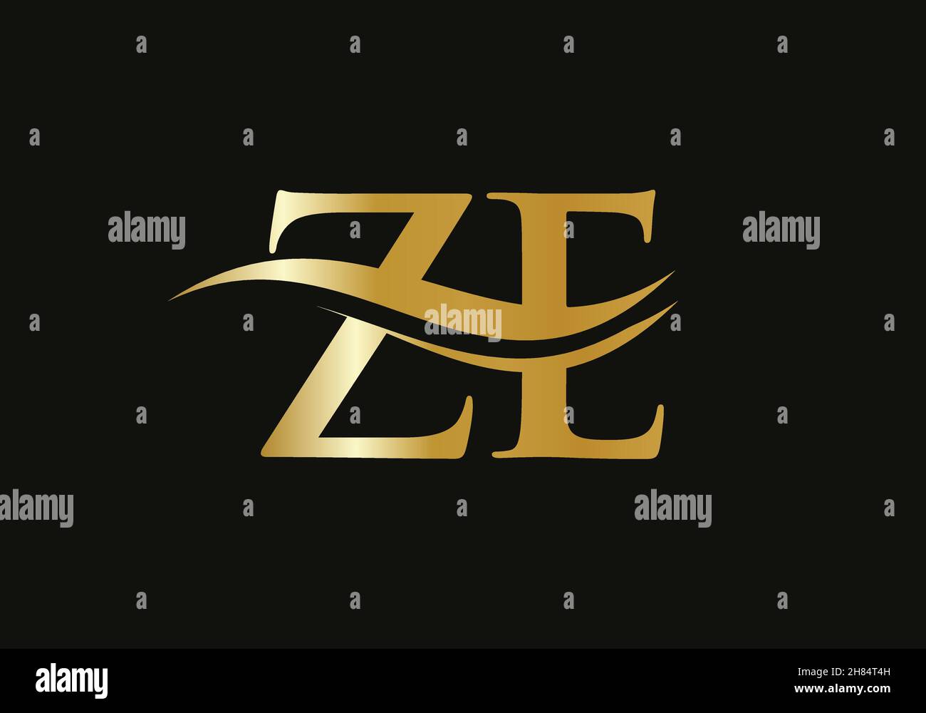 Initial ZE letter business logo design vector template with minimal and ...