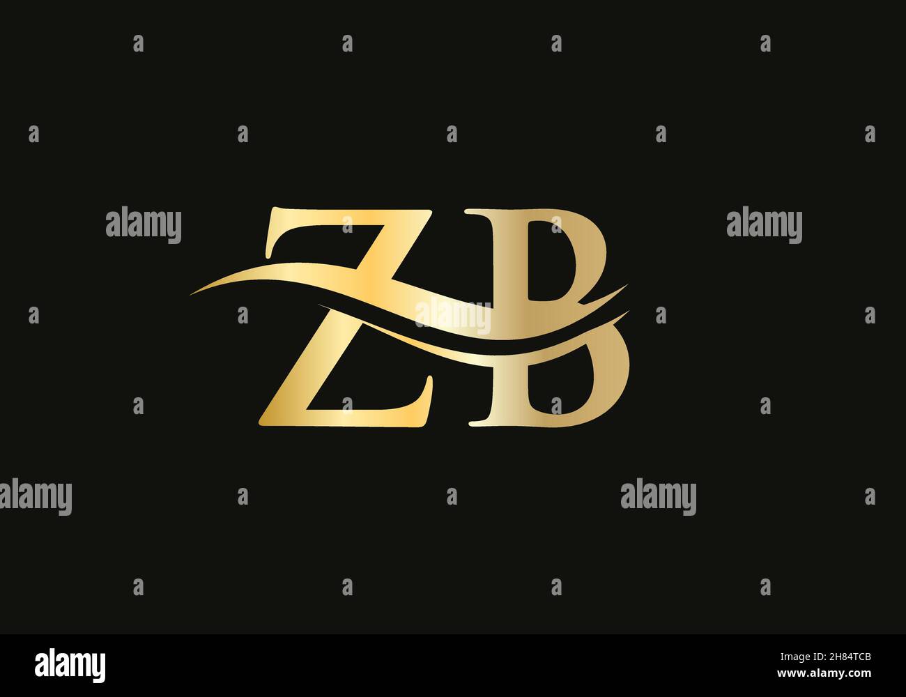 Initial ZB letter logo with creative modern business typography vector ...