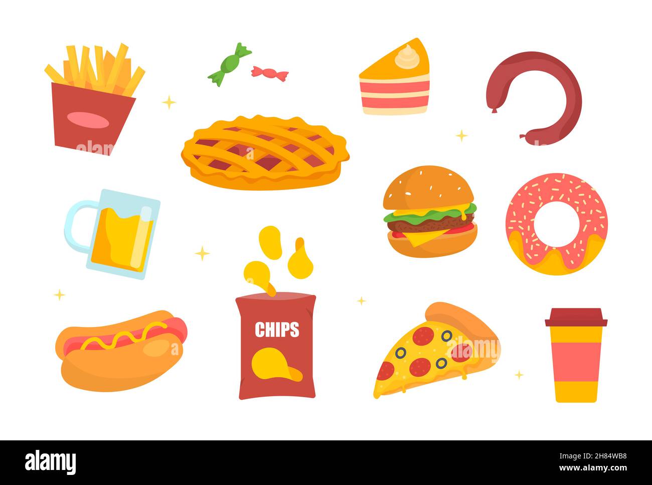 Set of junk food Stock Vector Image & Art - Alamy