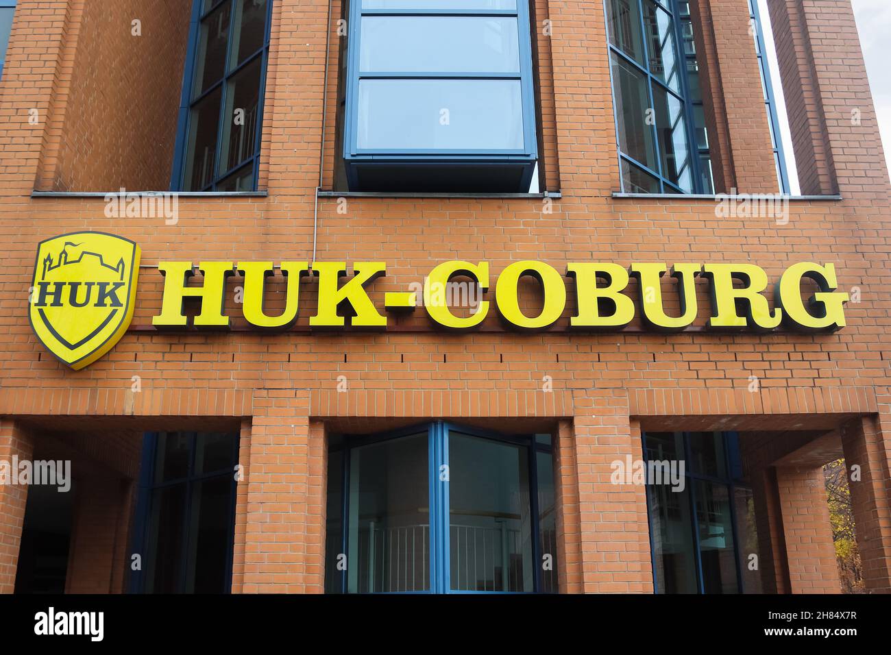 KIEL, GERMANY - Oct 30, 2021: The logo of German insurance company HUK ...