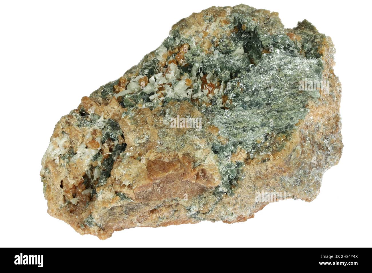 garnet from Ocna de Fier, Banat, Romania isolated on white background ...