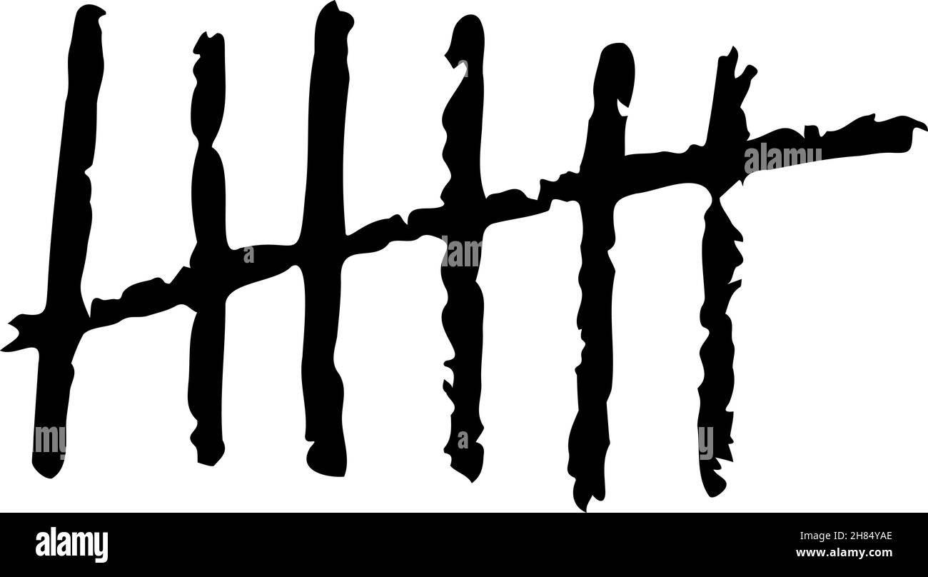 Tally mark on a white background or prison wall hash line Stock Vector ...