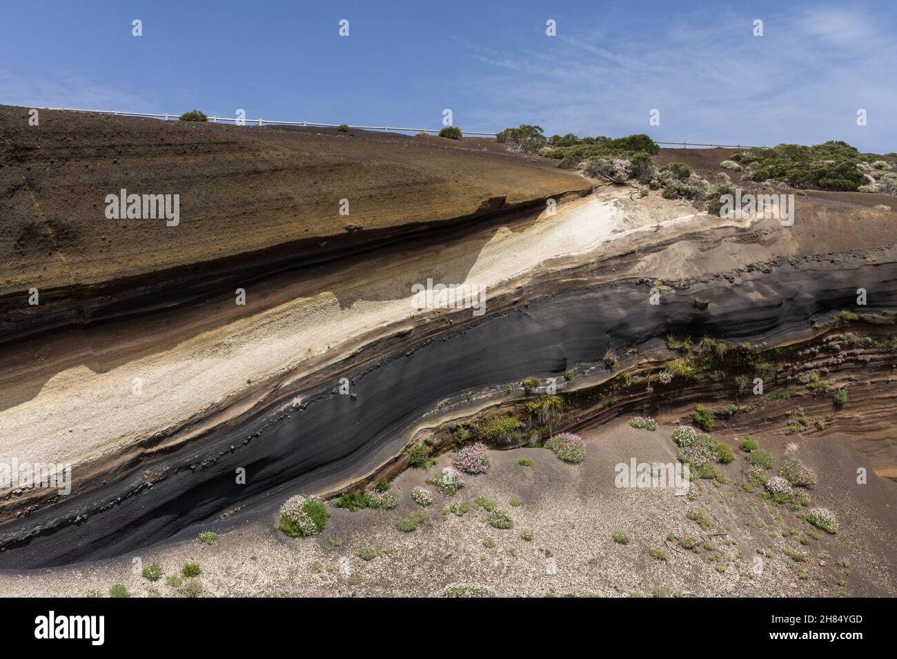 La Tarta del Teide - geological formation of solidified lava flows. Tenerife. Canary Islands ...