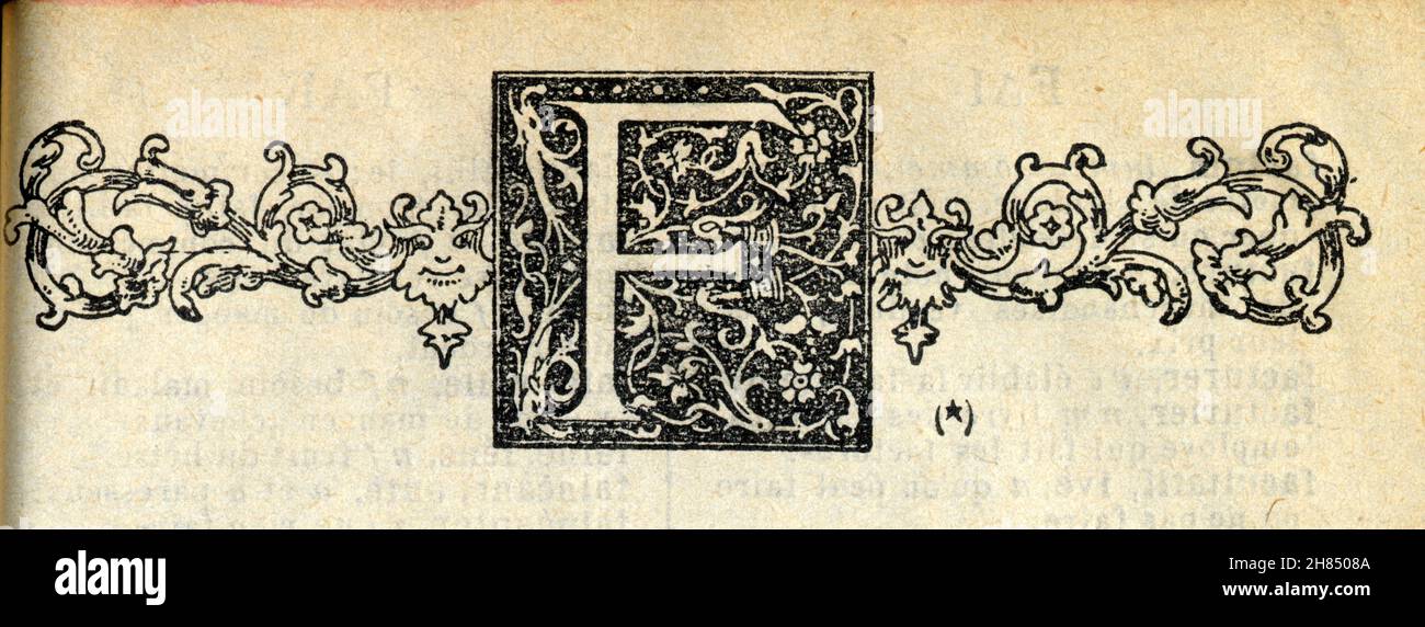 Ancienne Lettre calligraphiée F Stock Photo - Alamy