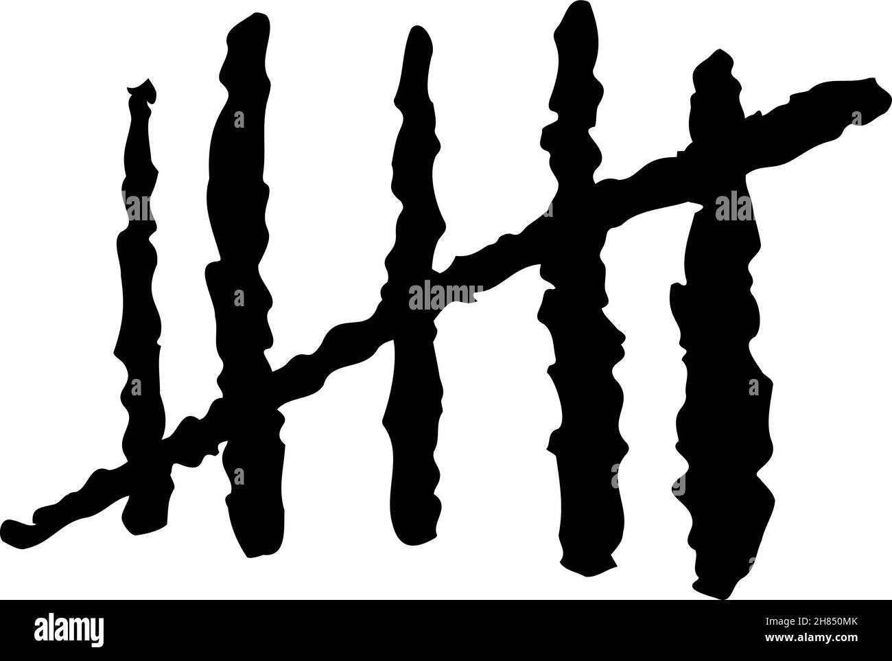 Tally mark on a white background or prison wall hash line Stock Vector ...