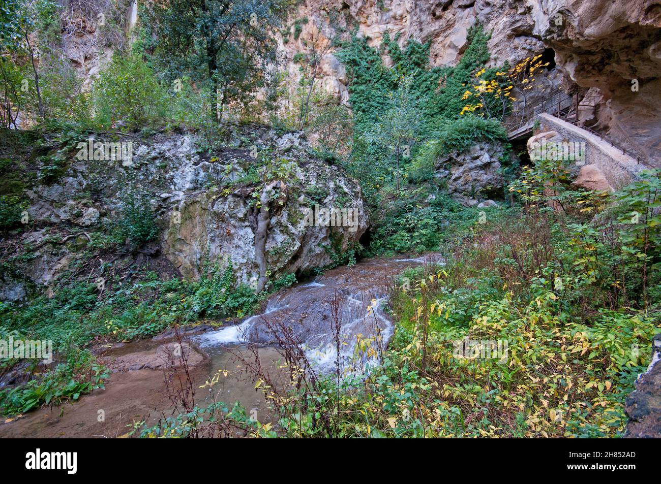 Aniene river near Grotto of Neptune, Villa Gregoriana, Lazio, Italy ...