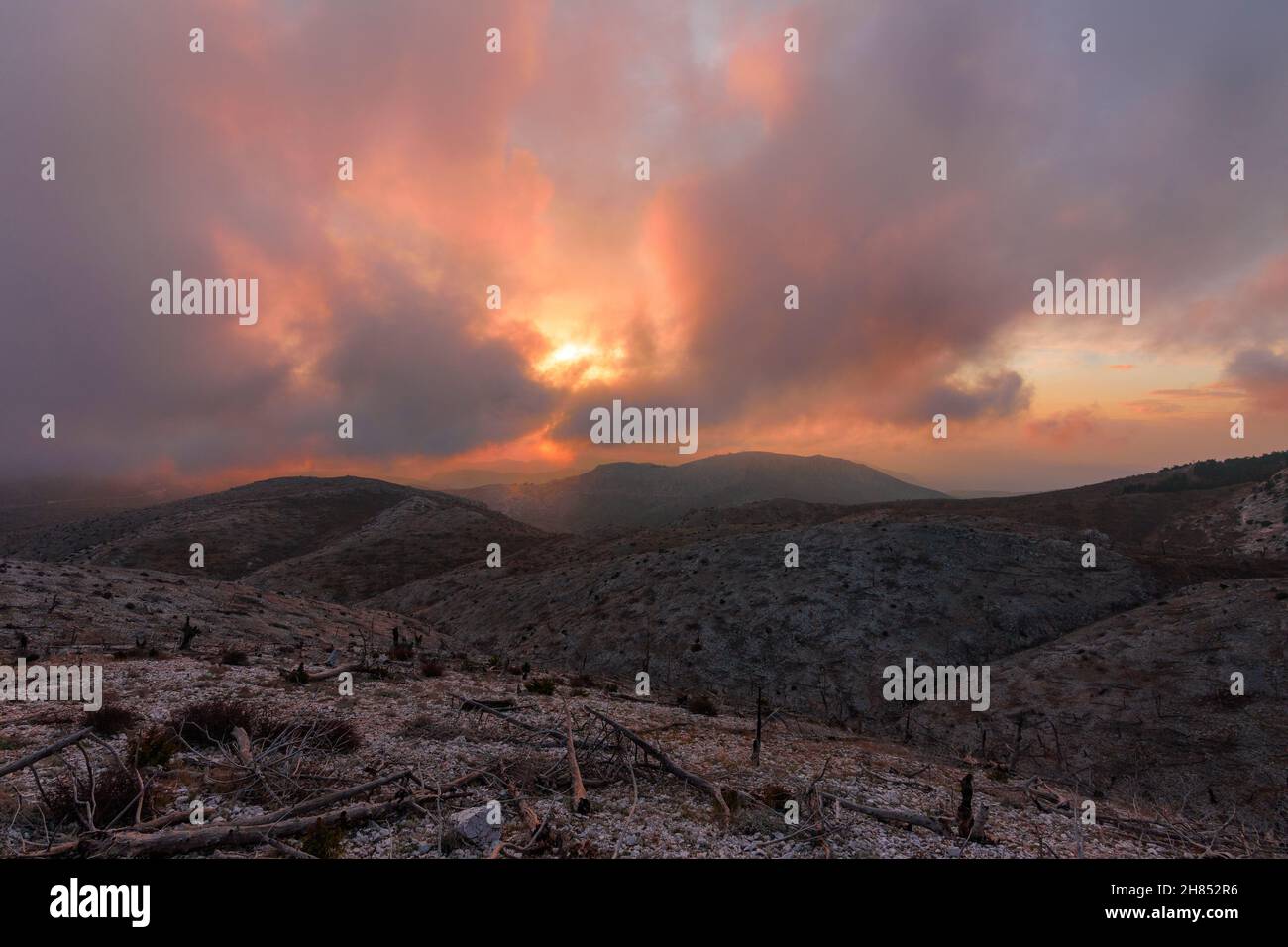 Sunset at parnitha mountain hi-res stock photography and images - Alamy