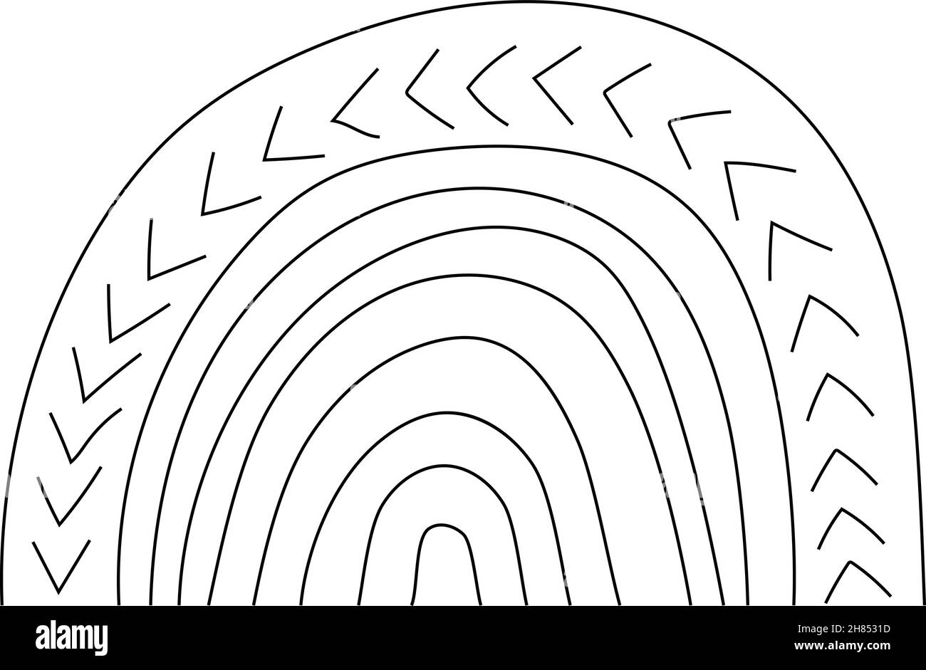 Rainbows in the boho style. Arc line Doodles Arc clipart Stock Vector ...