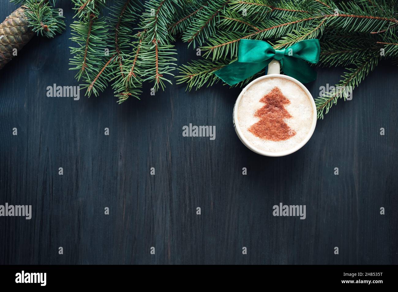 cup of cappuccino with milk foam topped with cocoa power Stock Photo ...