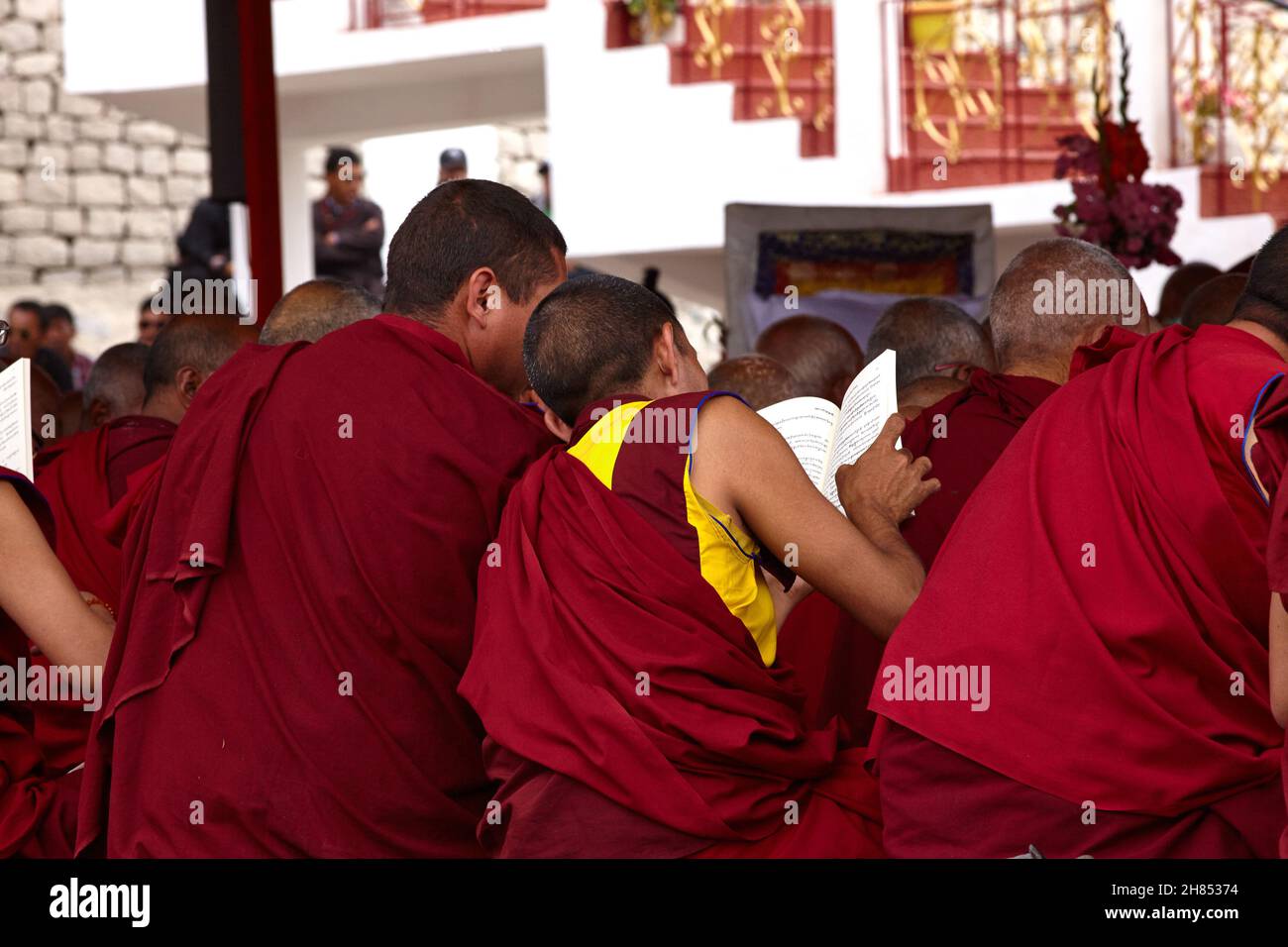 Disket, Nubra Valley. India. 13 July 2017. His Holiness the 14 Dalai ...