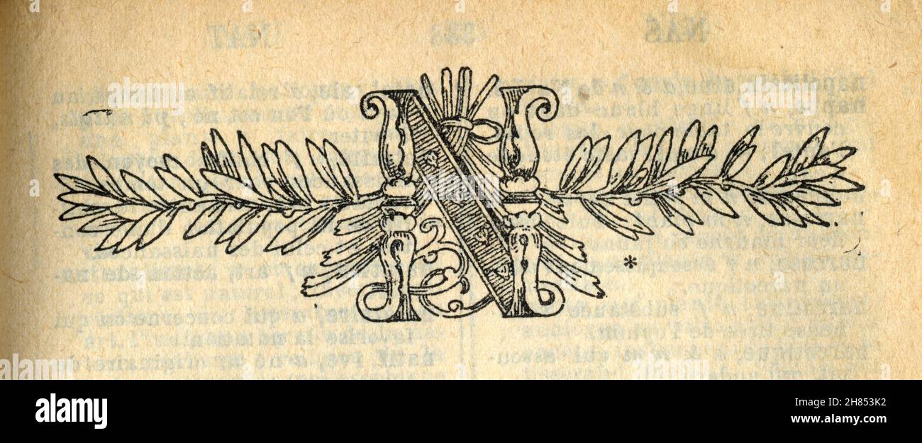 Lettre ancienne calligraphiée N Stock Photo - Alamy