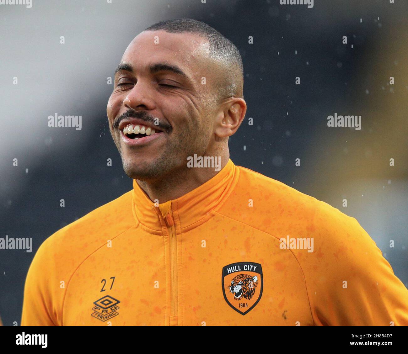 Josh Magennis #27 of Hull City during the pre match warm up Stock Photo ...