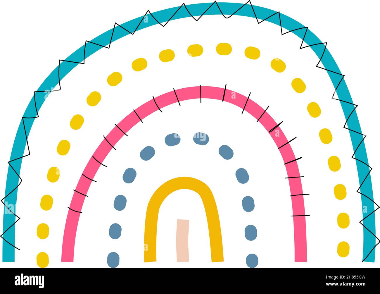 Rainbows in the boho style. Arc line Doodles Arc clipart Stock Vector ...