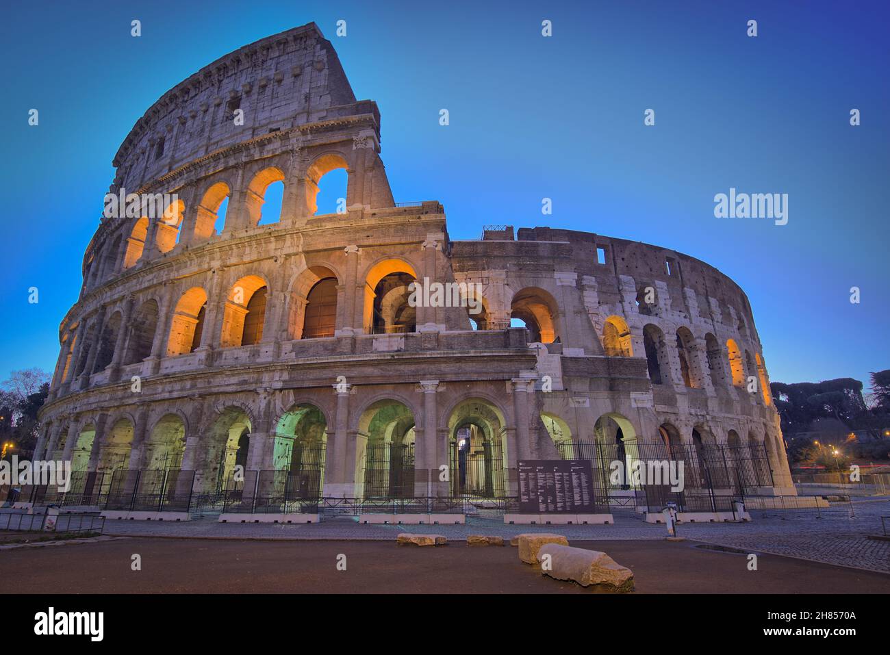 Dawn of the day before the Grand Colosseum - Rome - Italy Stock Photo ...