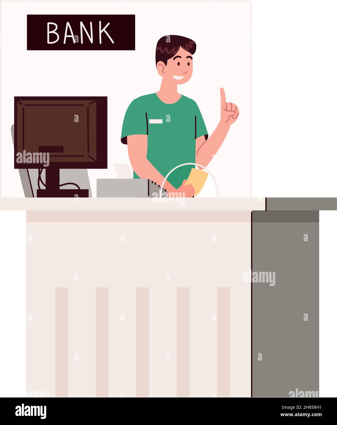 male cashier bank Stock Vector Image & Art - Alamy