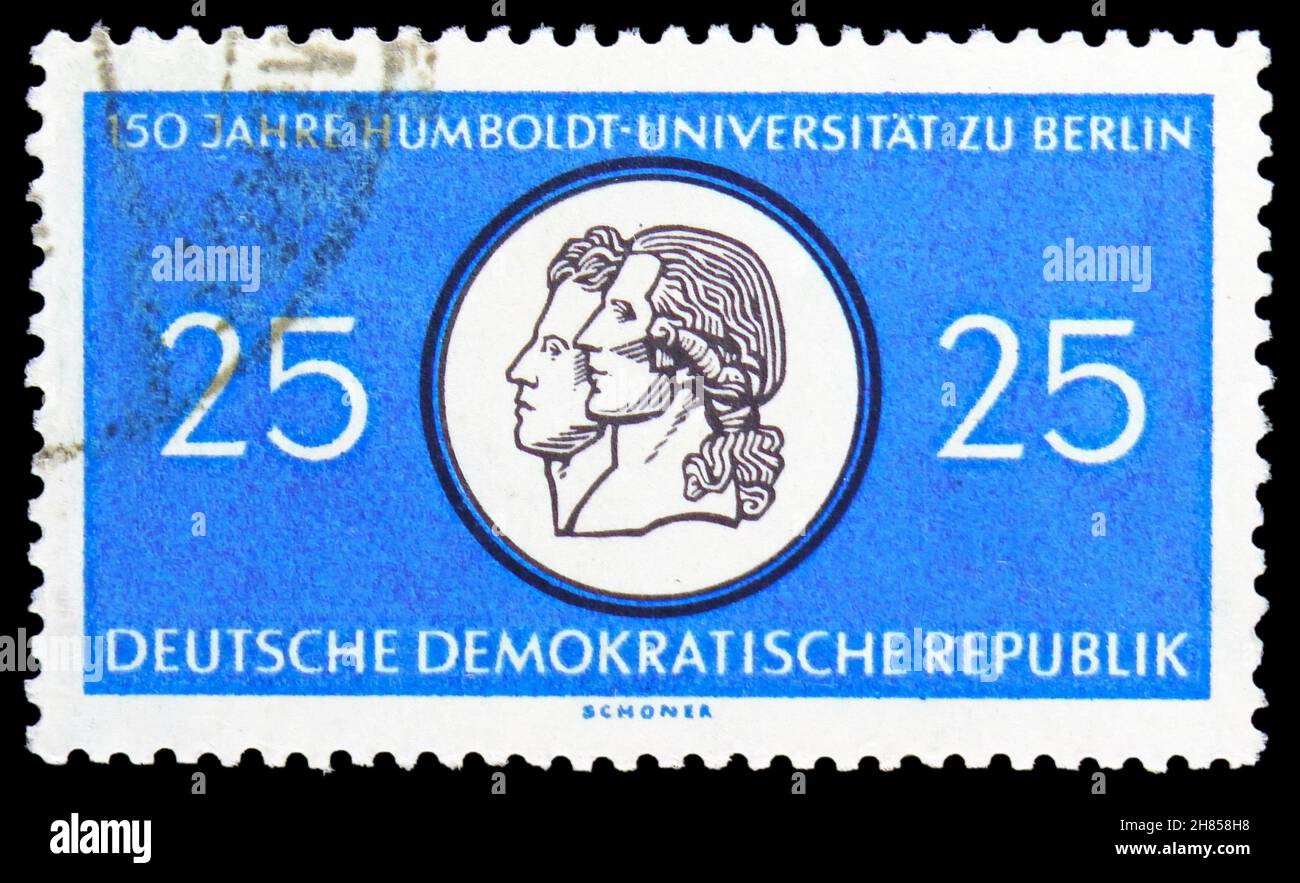 MOSCOW, RUSSIA - OCTOBER 24, 2021: Postage stamp printed in Germany ...