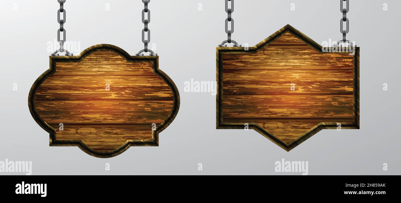 Vector realistic illustration of wooden signboard isolated Stock Vector Image & Art - Alamy