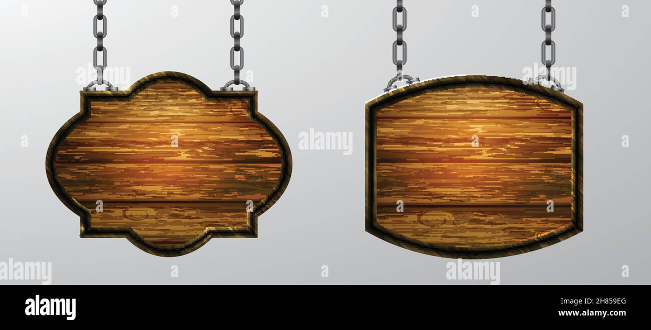 Vector Realistic Illustration Of Wooden Signboard Isolated Stock Vector