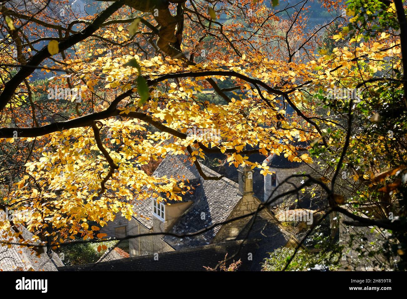 Autumn views around Cotswold Village of Sheepscombe, gloucestershire ...
