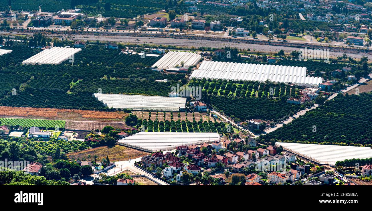 Polytunnels top view hi-res stock photography and images - Alamy