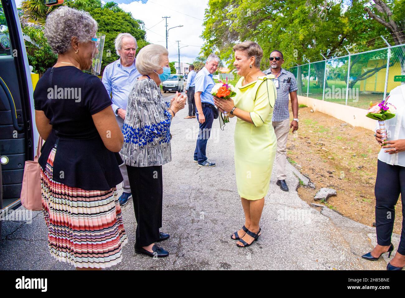 Princess Beatrix on a visit to Casa Manita, a shelter for girls between ...