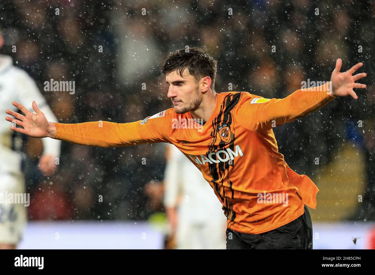 Ryan Longman #16 of Hull City celebrates his goal and makes the score 2 ...