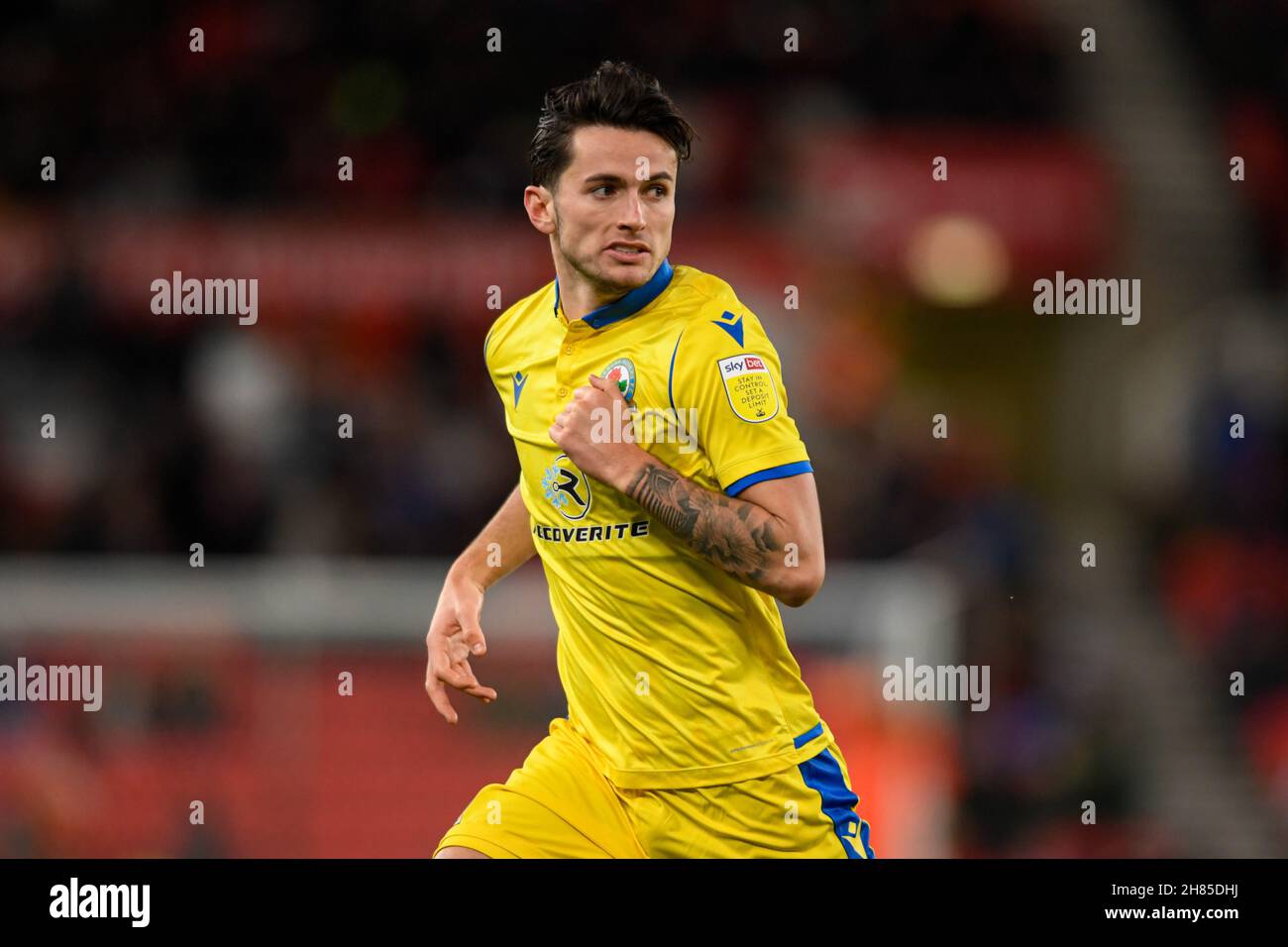 Lewis Travis #27 of Blackburn Rovers in action during the game Stock ...