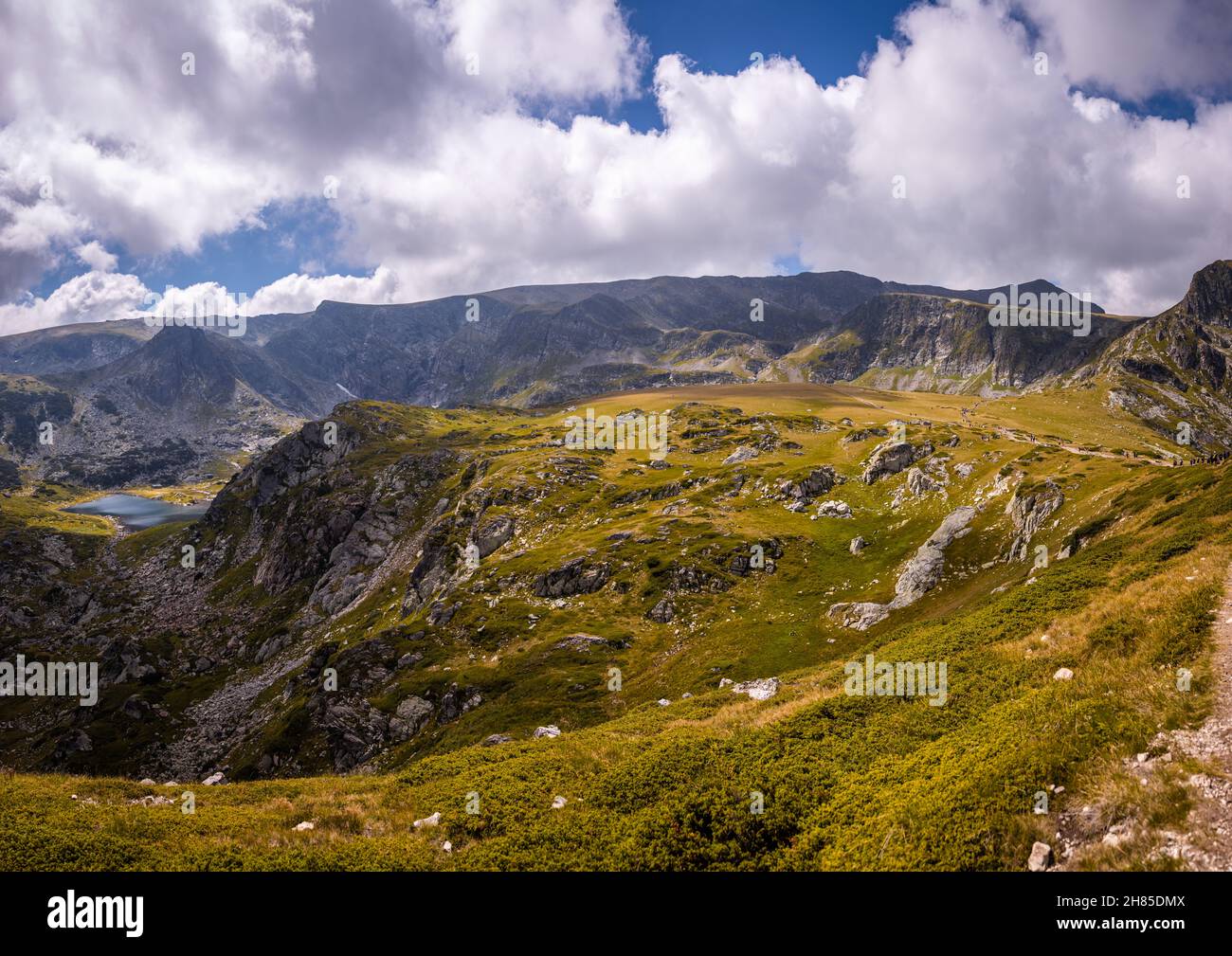Bulgarian landscape of a mountain peak in Rila mountain.Beautiful ...