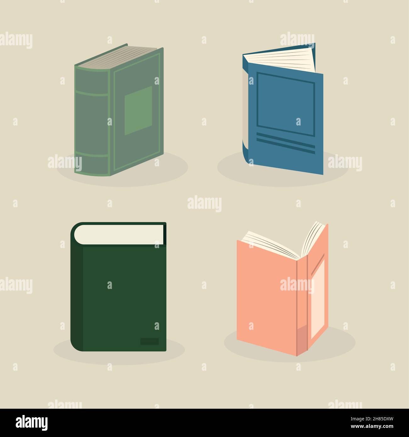 set of textbooks Stock Vector Image & Art - Alamy