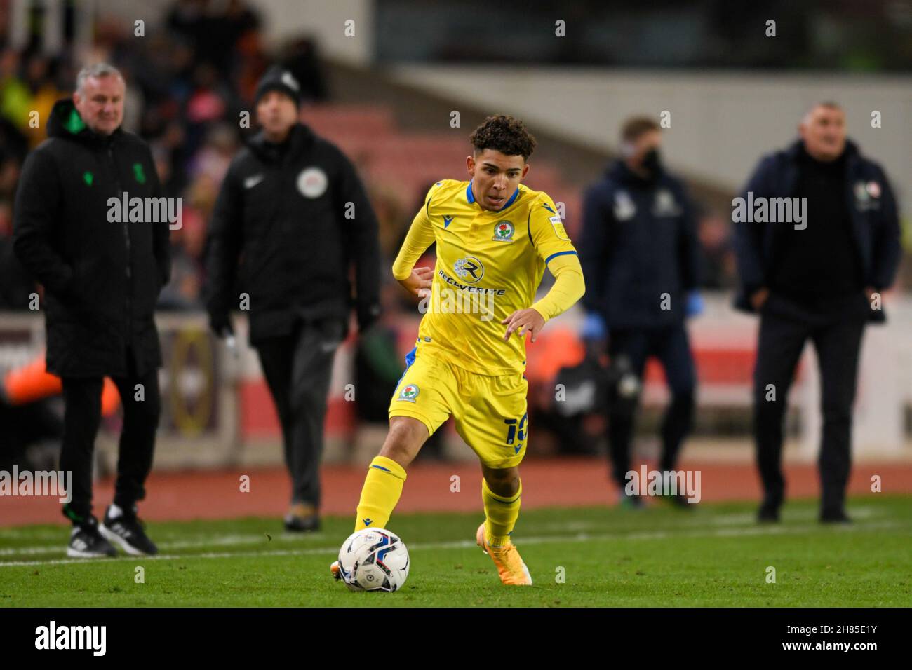 Tyrhys Dolan #10 of Blackburn Rovers runs forward with the ball Stock ...