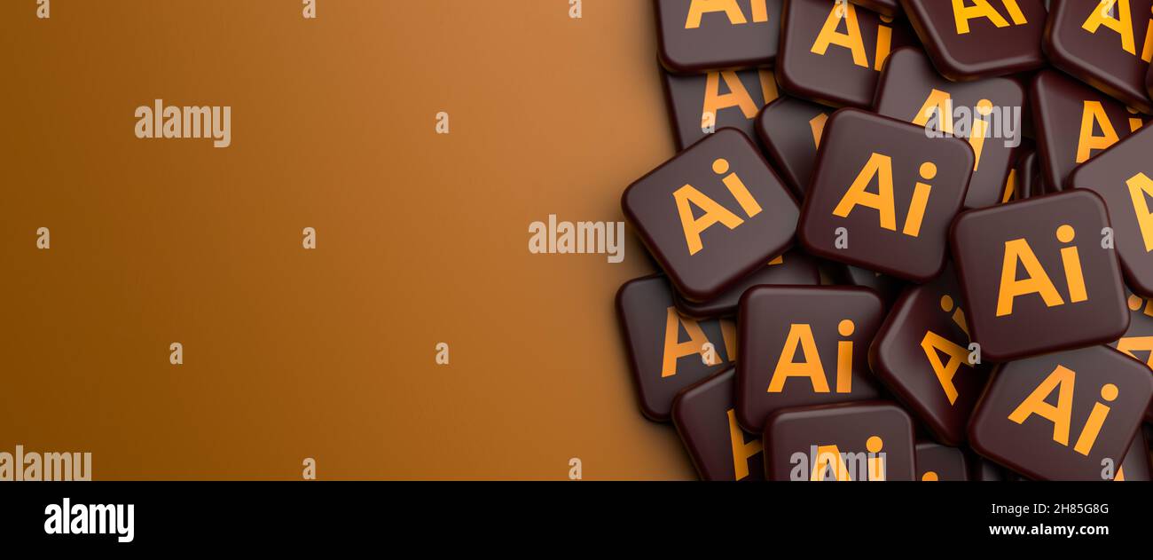 Logos of the software program Adobe Illustrator major part of the ...