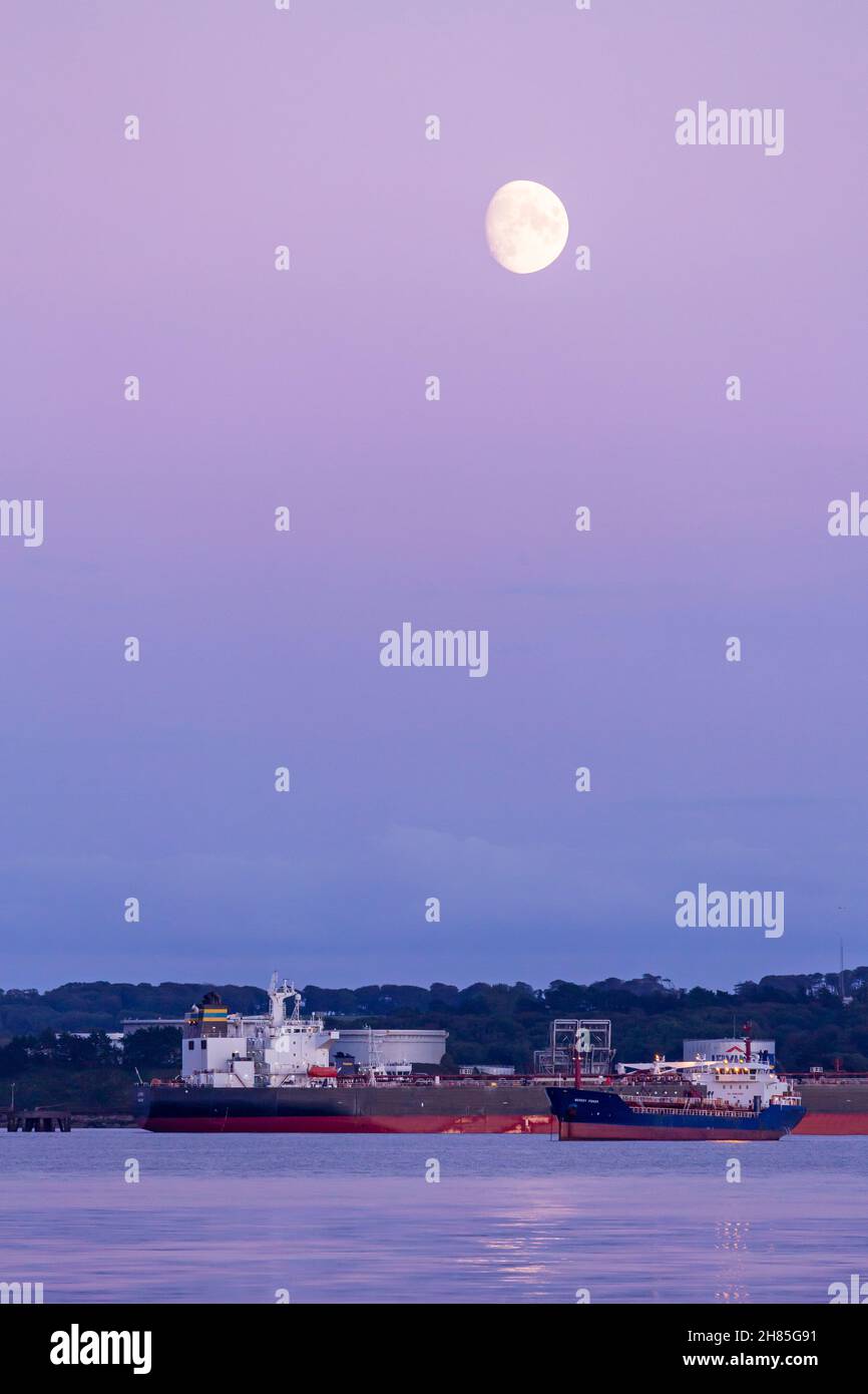 Whitegate Oil Terminal, Cork Harbour, County Cork, Ireland Stock Photo ...