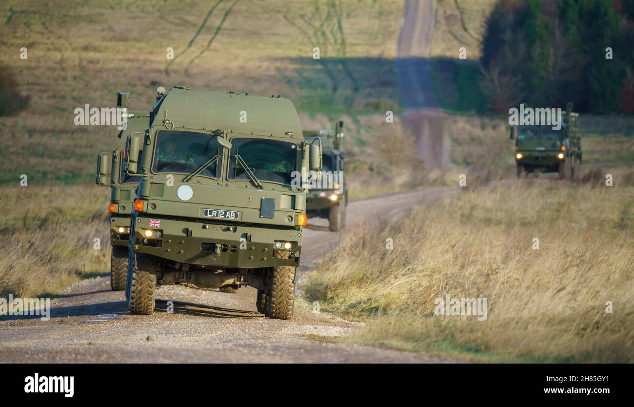 Convoy of British army MAN SV HX77 8x8 EPLS Heavy Utility Trucks in ... Convoy of British army MAN SV HX77 8x8 EPLS Heavy Utility Trucks in ...