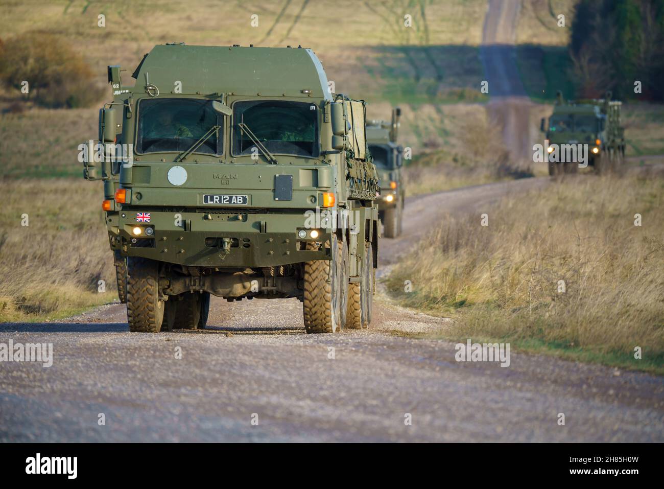 Convoy of British army MAN SV HX77 8x8 EPLS Heavy Utility Trucks in ... Convoy of British army MAN SV HX77 8x8 EPLS Heavy Utility Trucks in ...