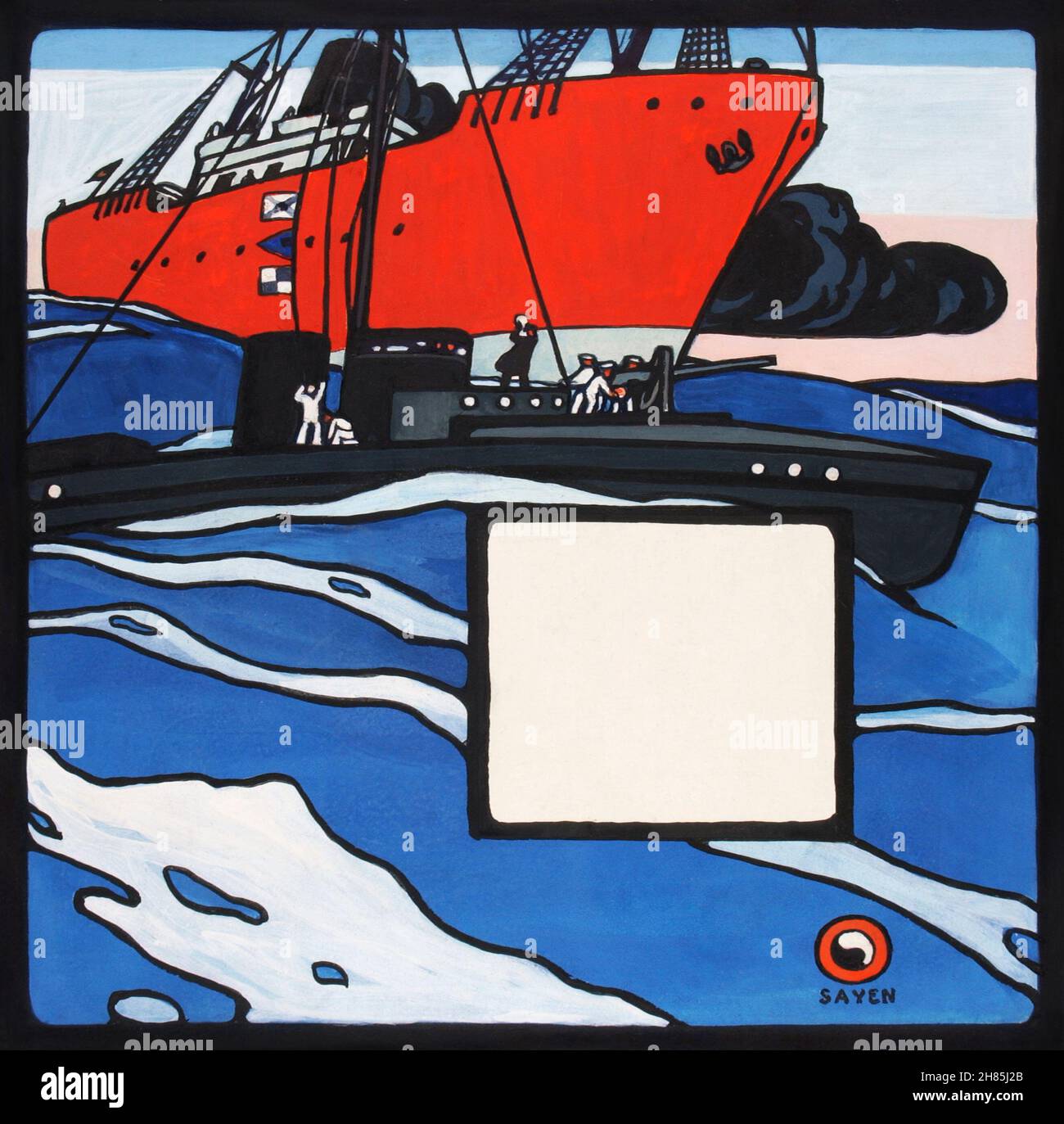 Naval Action painting in high resolution by Henry Lyman Sayen (1875 ...