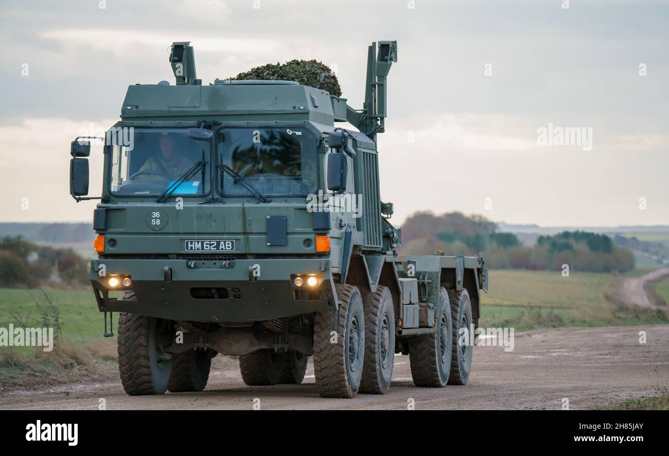 British army MAN SV HX77 8x8 EPLS Heavy Utility Truck in action on a ...