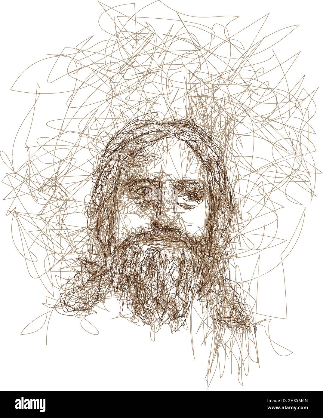 Jesus Christ face. Christian and Catholic religion. Vector illustration ...