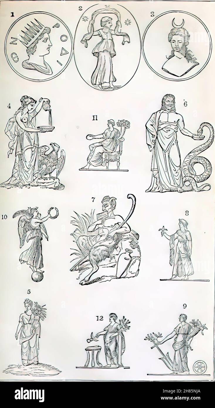 Vintage book in19th century including sketches of Greek, Roman ...